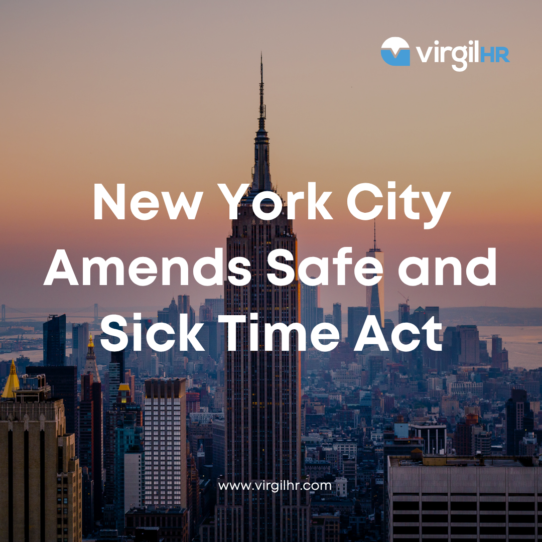 New York City Amends Safe and Sick Time Act - VirgilHR
